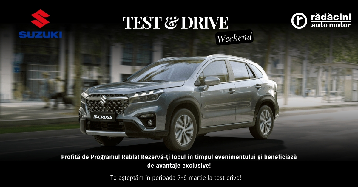 Descoperă plăcerea de a conduce un Suzuki la Test&Drive Weekend ...